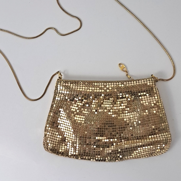 Bags | Vintage Gold Metal Mesh Small Crossbody Purse Gold Metal Rope ...
